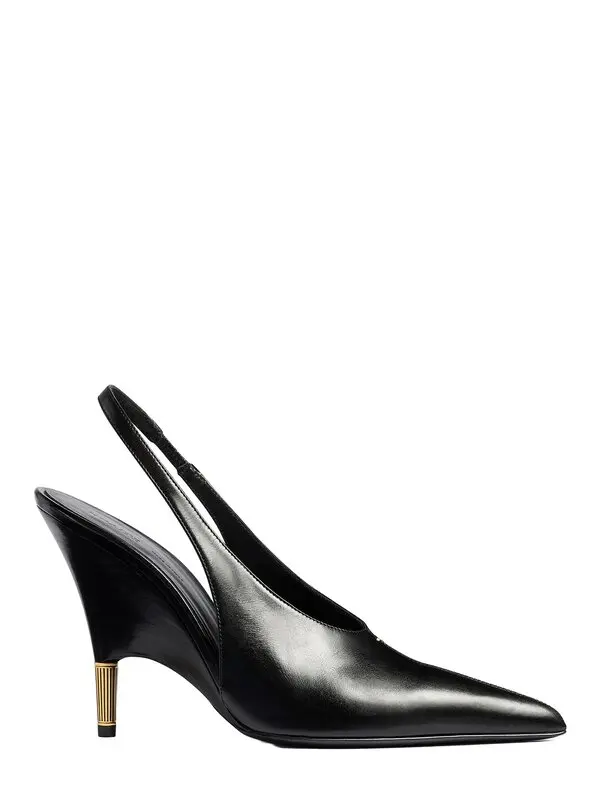 Khaite Bella Pump In Glazed Leather - Black