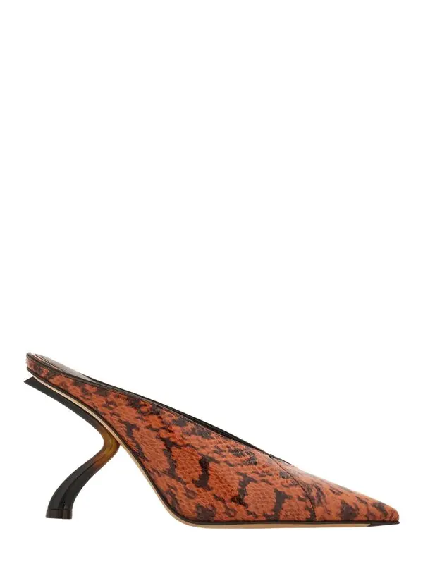 FERRAGAMO S-shaped Heel Mule - Red