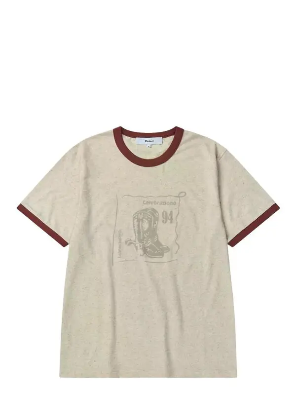 PALMES Celebrazione Ringer T-shirt - Neutrals