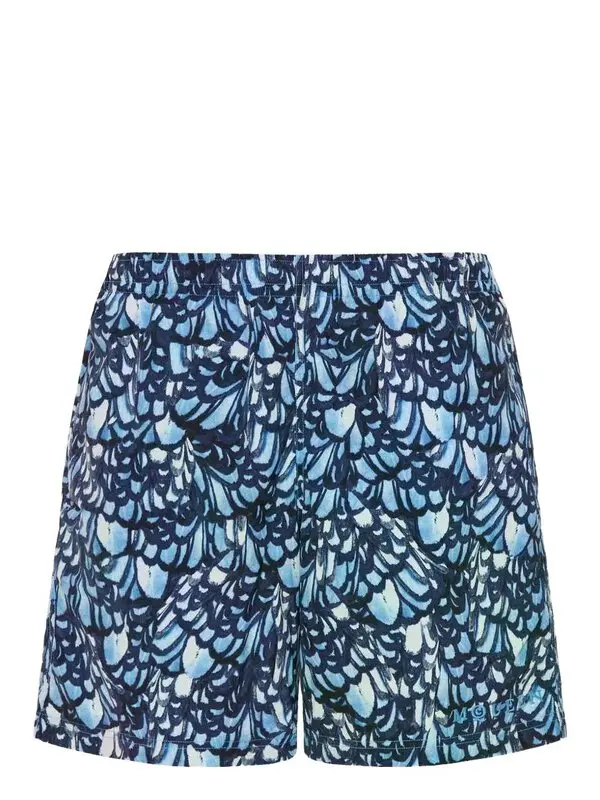 Alexander McQueen Patterned Swim Shorts - Blue