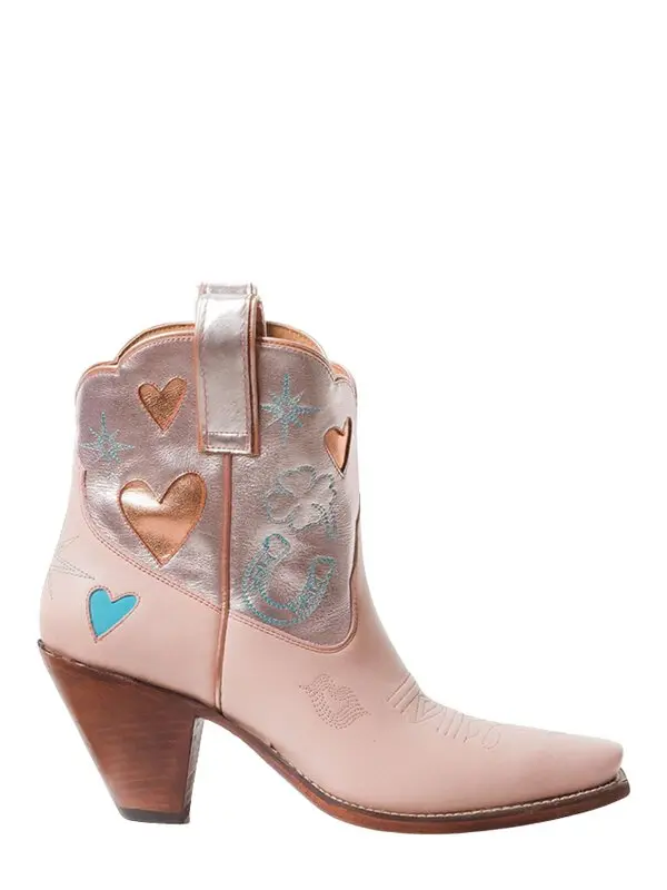 LoveShackFancy Besita The Lucky Booties - Peach Whip Metallic Rose Gold