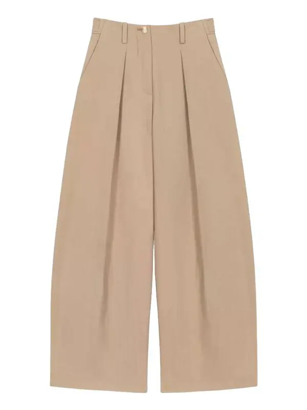 Maje Pleated Palazzo Pants - Neutrals
