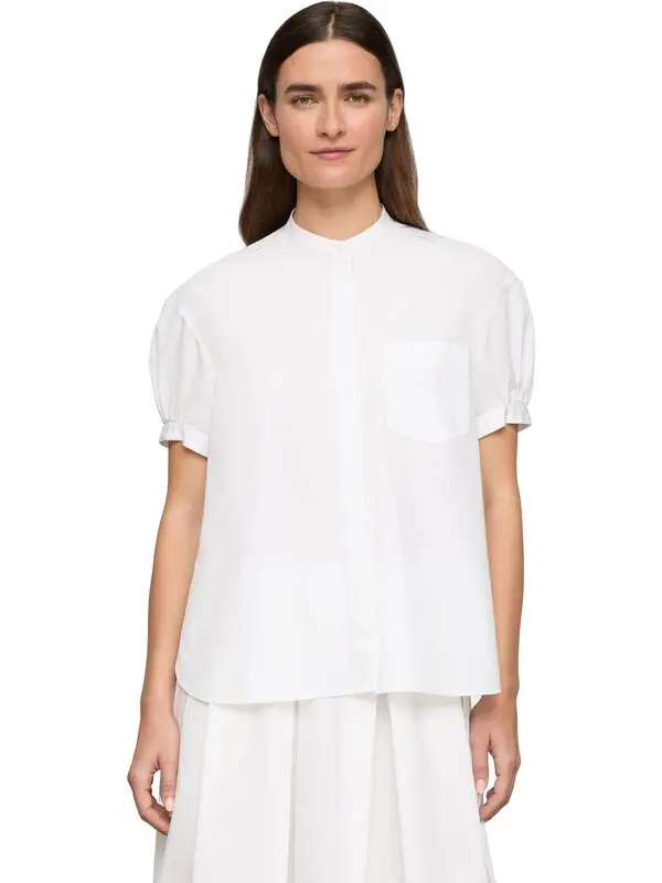 Lafayette 148 New York Organic Cotton Poplin Oversized Shirt - White