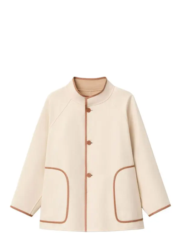 Lafayette 148 New York Cotton-silk Car Coat - Birch/raffia