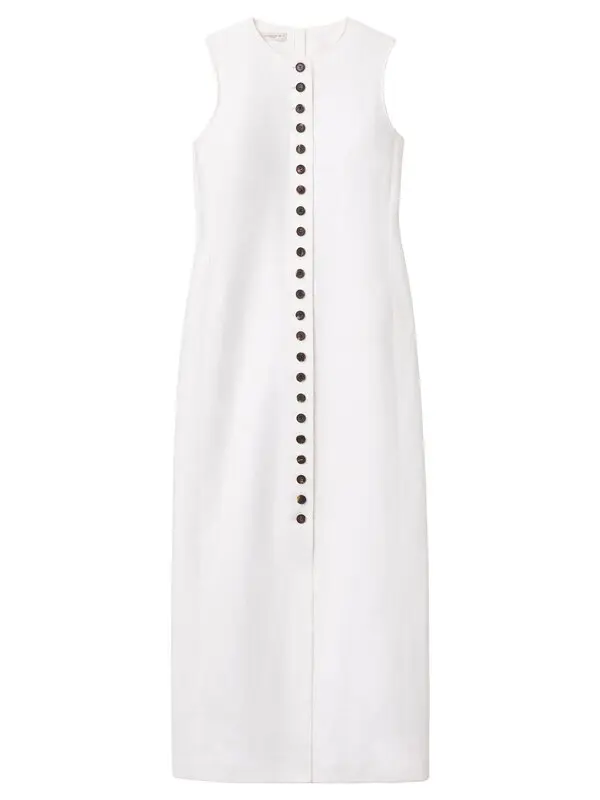 Lafayette 148 New York Linen Maxi Dress - White