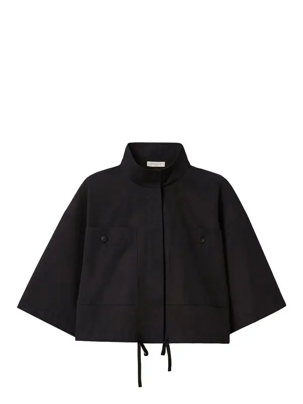 Lafayette 148 New York Organic Cotton Oversized Shirt Jacket - Black