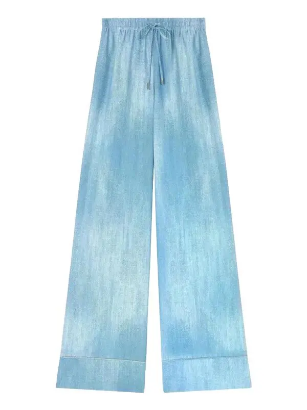 Ermanno Scervino Printed Palazzo Pants - Blue