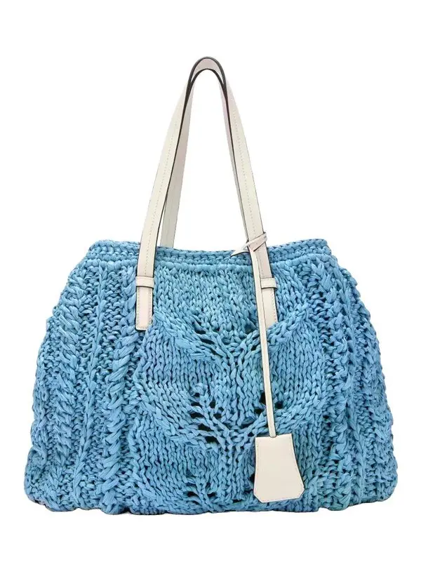 Ermanno Scervino Raffia Shopper Tote Bag - Blue