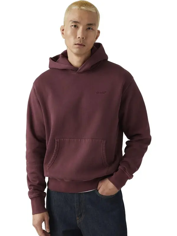 LEVI'S Authentic Hoodie Sweatshirt - Garment Dye Tawny Port