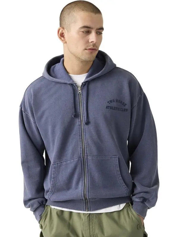 LEVI'S Two Horse Boxy Zip-up Hoodie Sweatshirt - Zodiac Blue