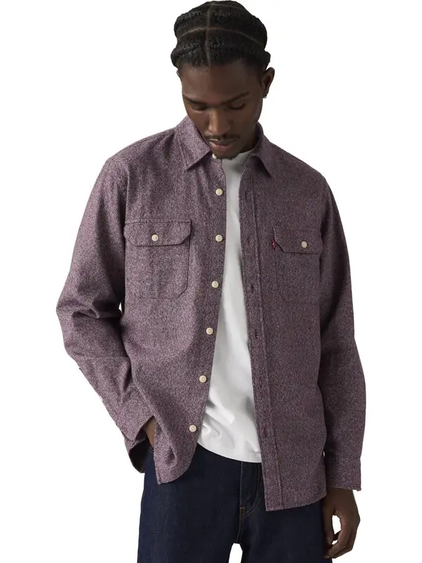 LEVI'S Jackson Worker Overshirt - Burgundy Tricolor Grindle