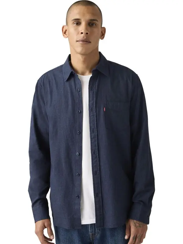 LEVI'S Sunset One Pocket Standard Fit Flannel Shirt - Navy Blazer