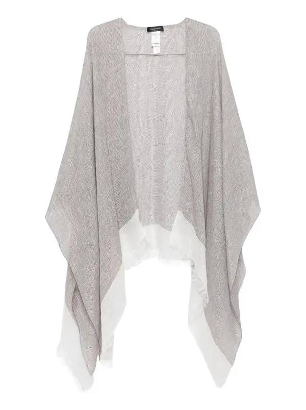 Fabiana Filippi Fringed Linen Poncho - Grey