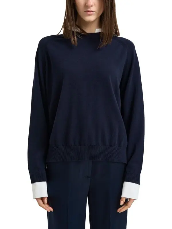 SEMICOUTURE Juanita Cotton Sweater - Blue