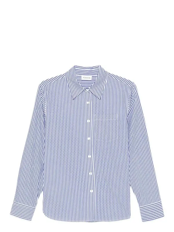 PAROSH Striped Cotton Shirt - Blue