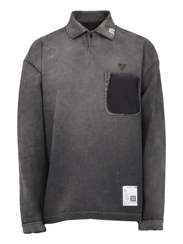 Mihara Yasuhiro Long-sleeved Polo Shirt - Black
