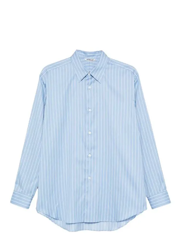Auralee Cotton And Silk Shirt - Sky Blue