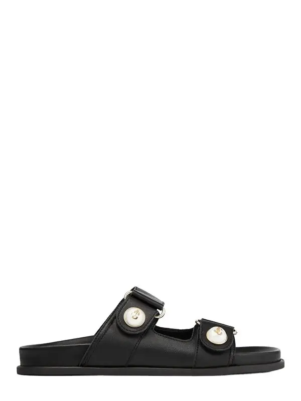 JIMMY CHOO Fayence Leather Sandals - Black