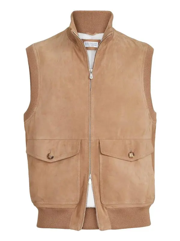 Brunello Cucinelli Leather Vest - Beige