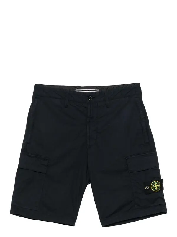 Stone Island Cargo Shorts With Logo - Blue