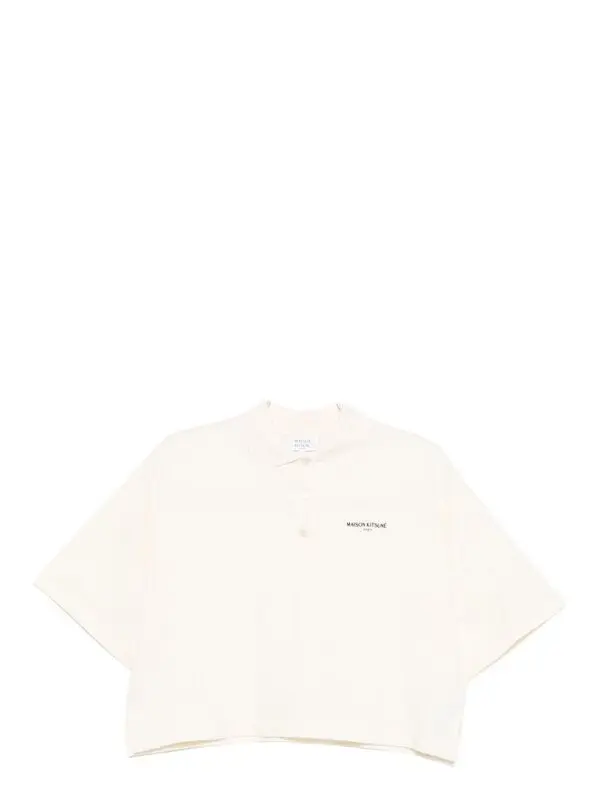 Maison Kitsuné Oversized Cotton Polo Shirt - Beige