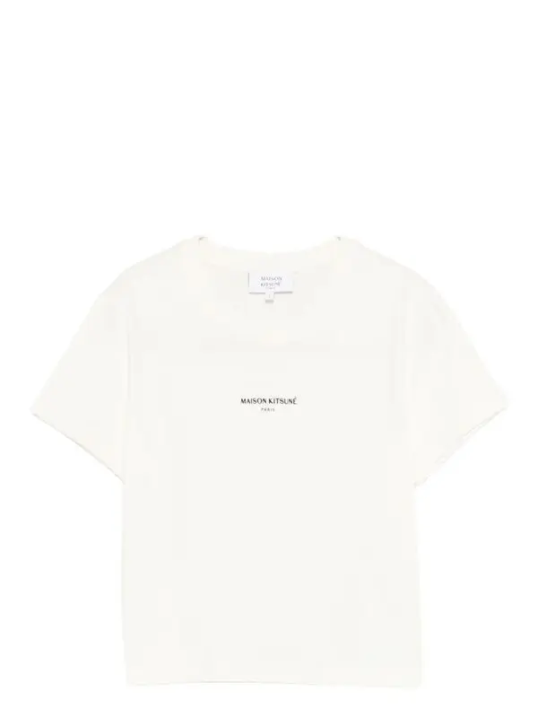 Maison Kitsuné Logo Cotton T-shirt - Beige