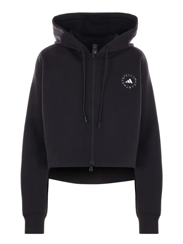 Adidas By Stella McCartney Logo Cotton Hoodie - Black