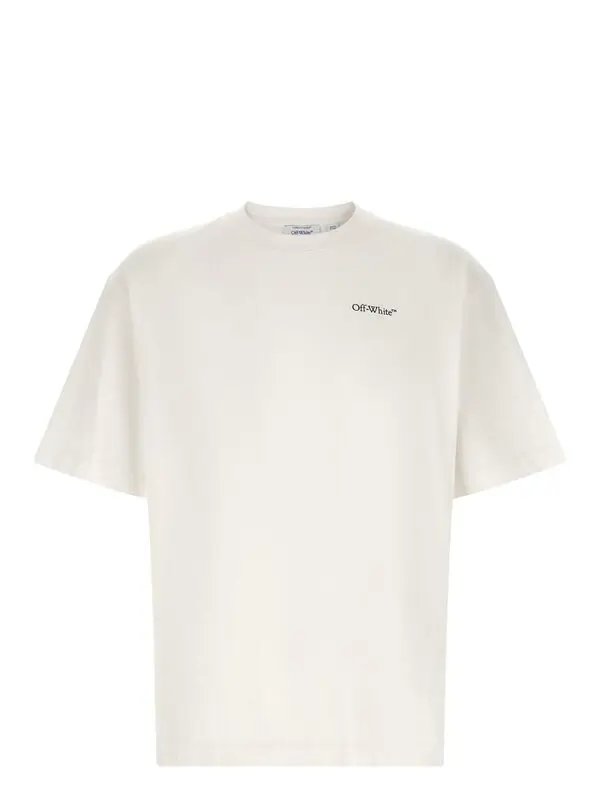 Off White Half Arrow Cotton T-shirt - White