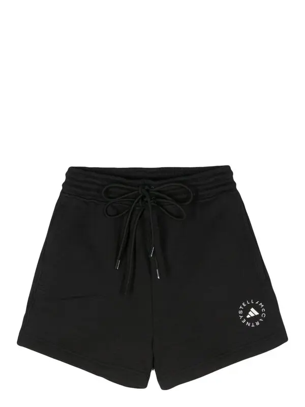 Adidas By Stella McCartney Logo Cotton Shorts - Black