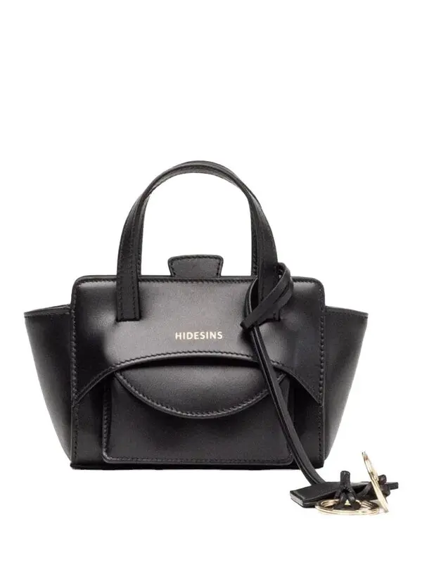 HIDESINS Leather Flap Tote Bag - Black