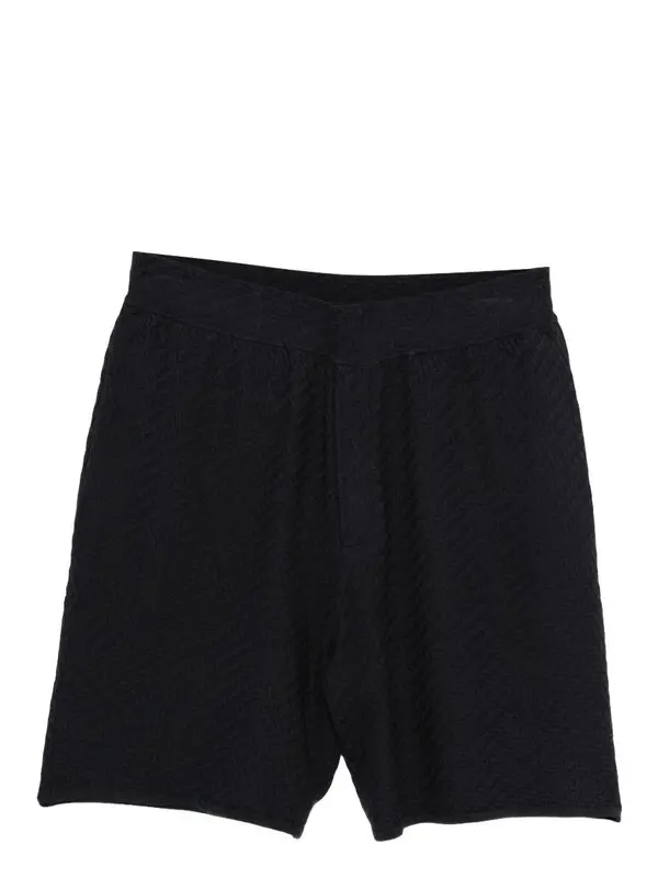 Emporio Armani Knitted Textured Shorts - Blue
