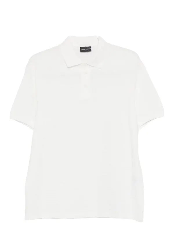 Emporio Armani Logo Cotton Polo Shirt - White
