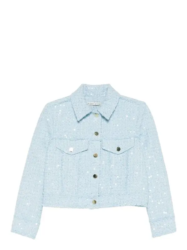 Alice + Olivia Tweed Jacket - Sky Blue