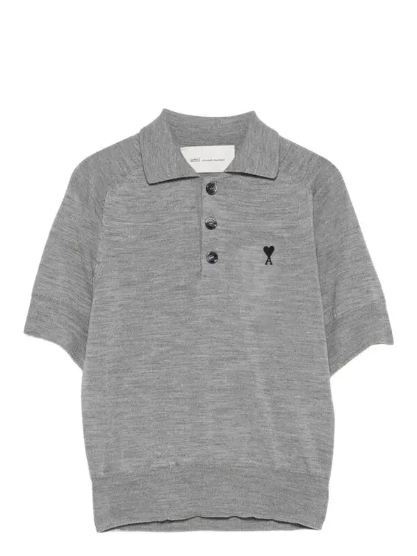 Ami De Coeur Wool Polo - Grey