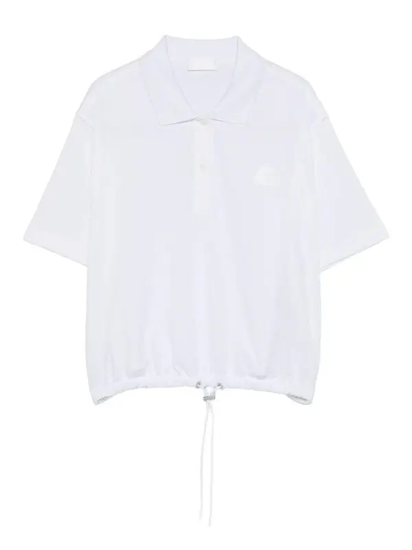 Moncler Logo Cotton Polo Shirt - White