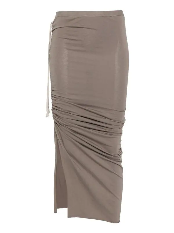 Rick Owens Cotton Long Skirt - Grey
