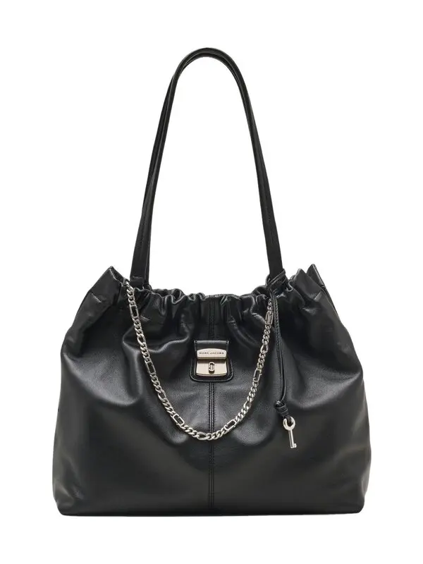 Marc Jacobs The Tote Suede Leather Shoulder Bag - Black