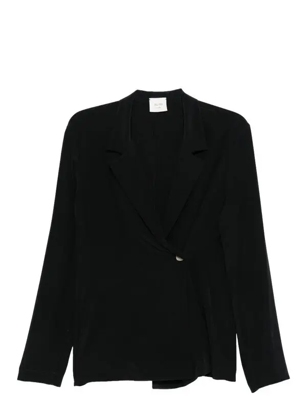 ALYSI Silk Blazer Jacket - Black