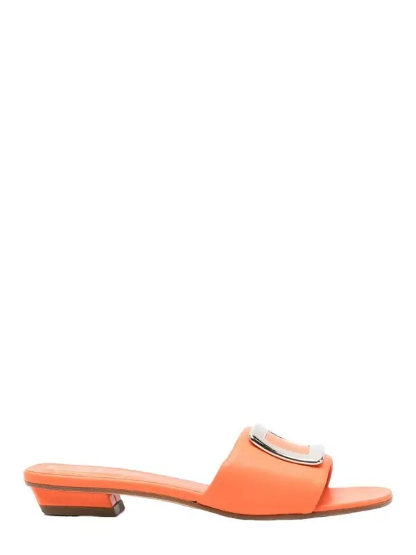 ROGER VIVIER Leather Flat Sandals - Orange