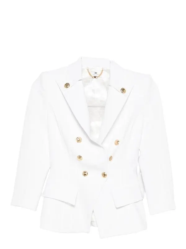 Elisabetta Franchi Double-breasted Jacket - White