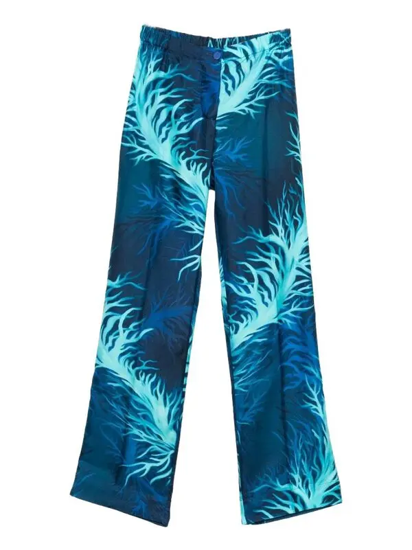 F.R.S FOR RESTLESS SLEEPERS Printed Silk Trousers - Blue