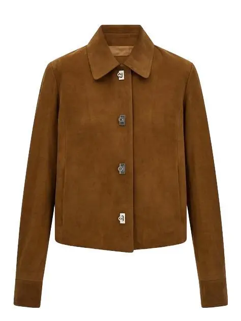 FERRAGAMO Boxy Nubuck Jacket - Neutral