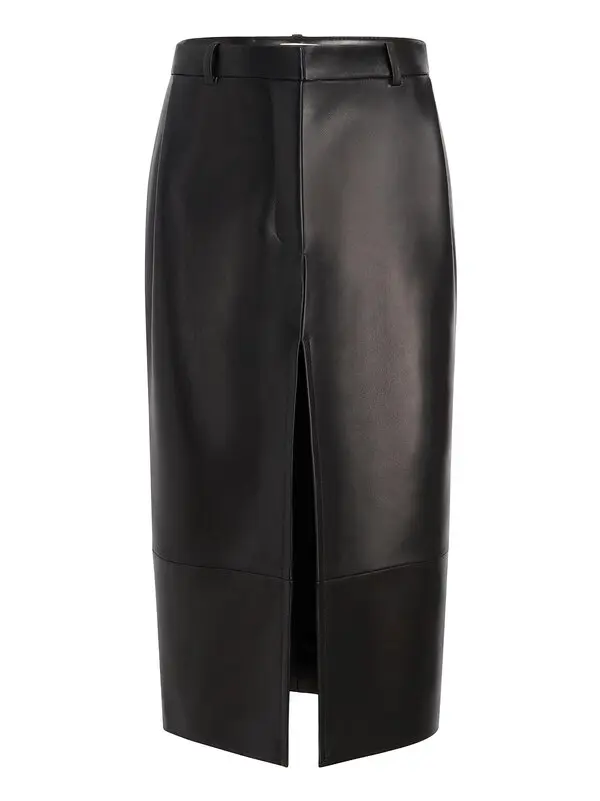 Khaite Leather Anden Skirt - Black
