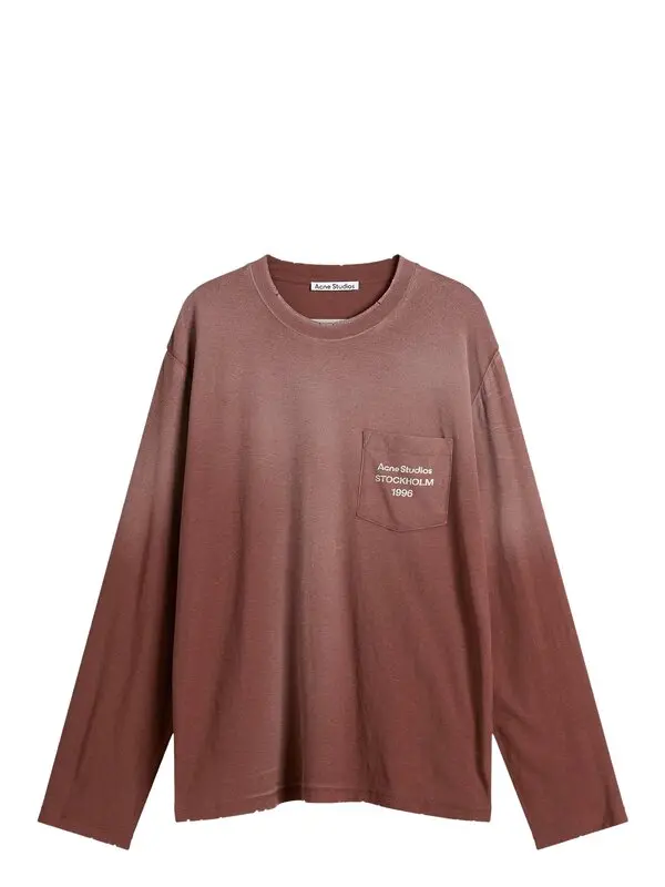 Acne Studios Long-sleeve T-shirt With Chest Pocket - Brown