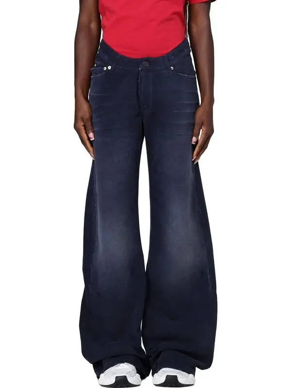 Balenciaga Wide-leg Jeans - Navy