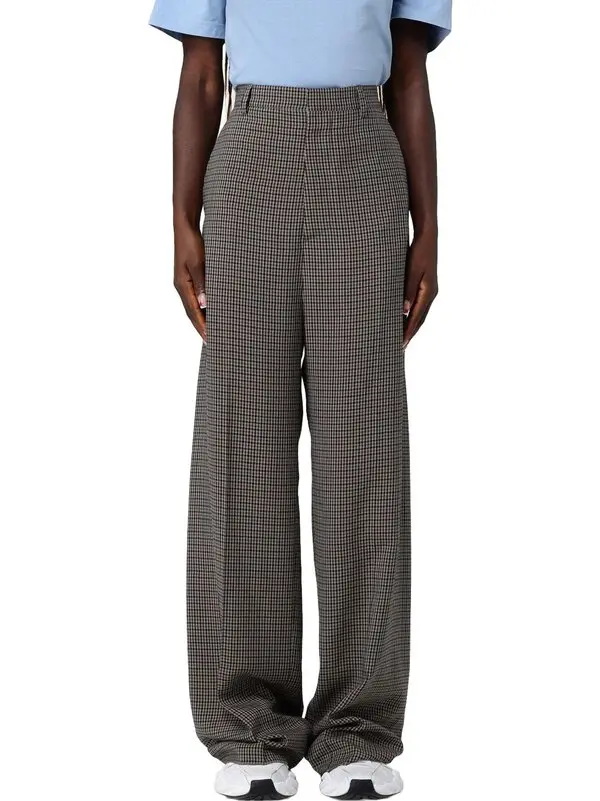 Balenciaga Checked Wide-leg Trousers - Brown