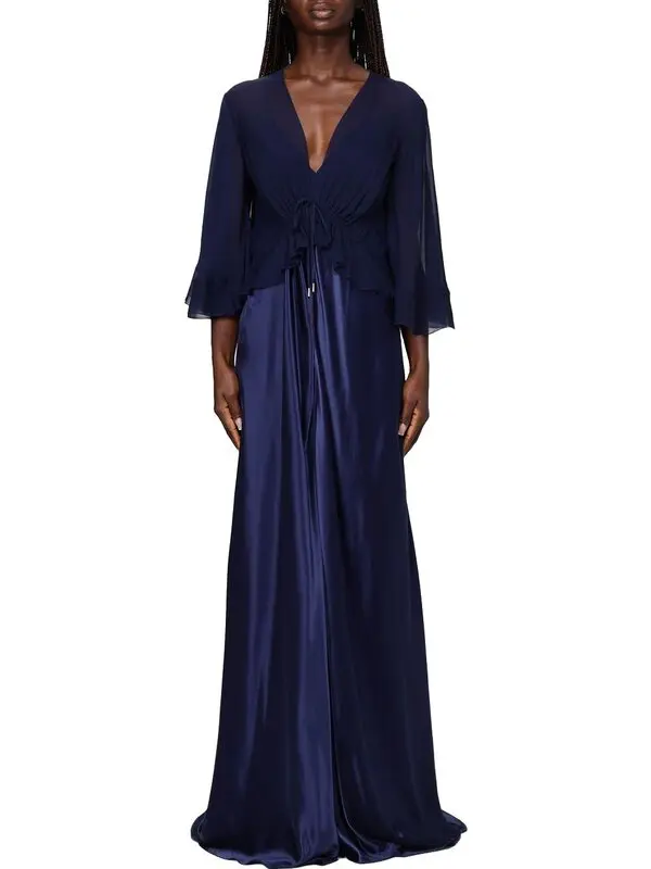 Alberta Ferretti Flowy Maxi Dress - Blue