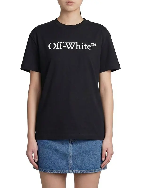 Off-White Cotton Logo T-shirt - Black