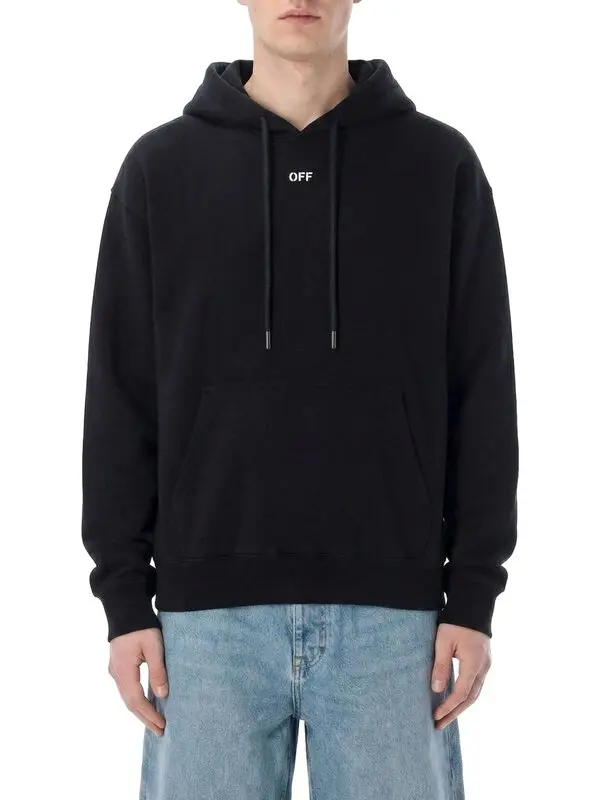 Off-White Cotton Hoodie - Black