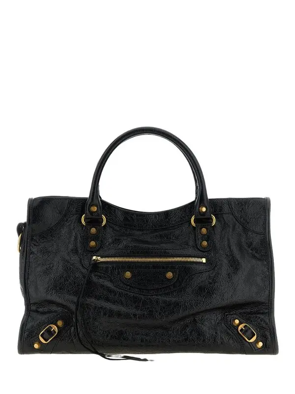 Balenciaga Leather Top Handle Bag - Black